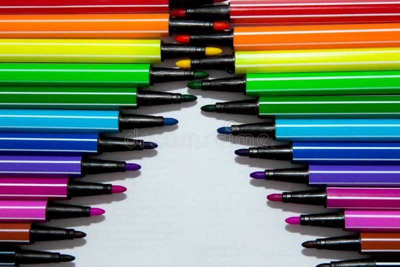 Markers as zipper stock image. Image of kindergarten - 26639207