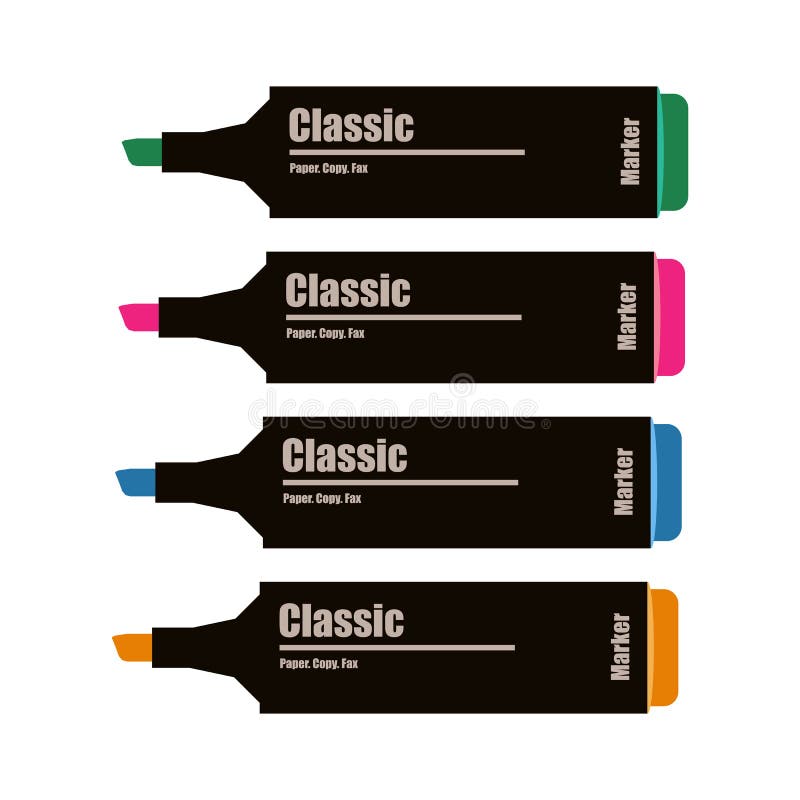 Markers icon illustration stock vector. Illustration of highlighter ...