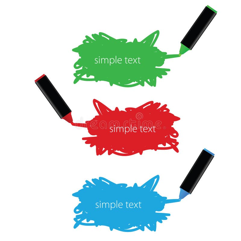 Markers Text Box Vector Illustration Stock Vector - Illustration of ...