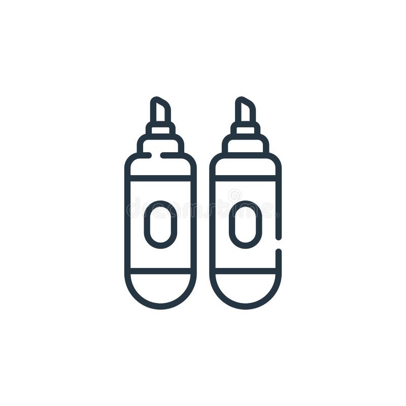 Markers Vector Icon Isolated on White Background. Outline, Thin Line ...