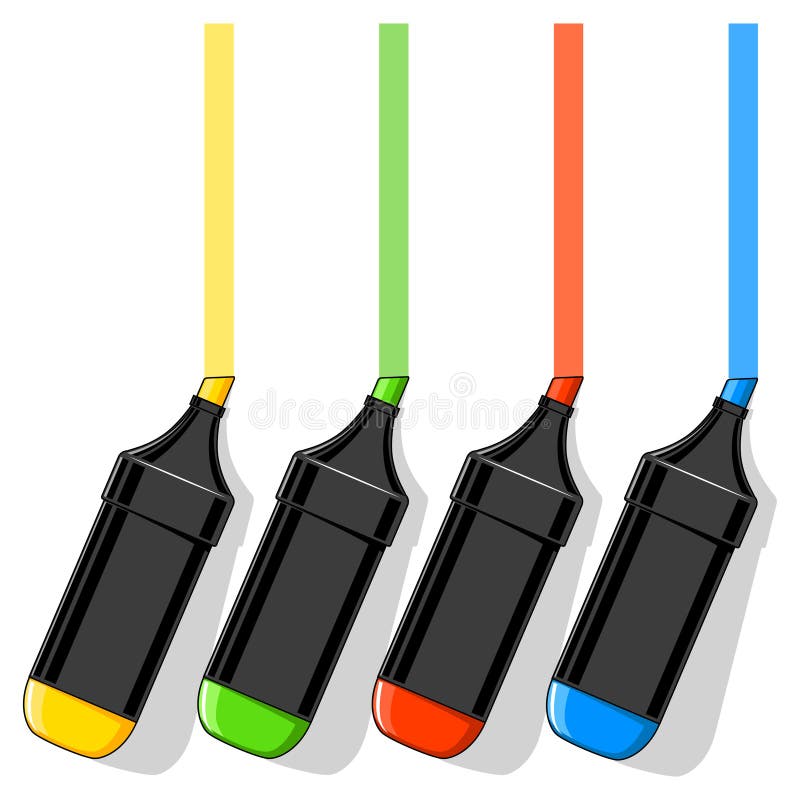 Color Markers Vector Illustration Stock Vector - Illustration of doodle ...