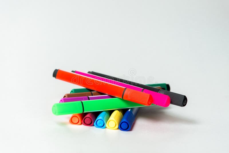 Pile of Markers. stock photo. Image of color, educational - 7285672
