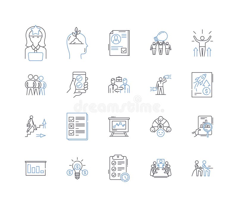 Market Advancement Line Icons Collection. Innovation, Progression ... Market Advancement Line Icons Collection. Innovation, Progression ...