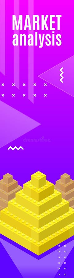 Market Analysis 160x600 Banner, Vertical Format for Web. Gold and ...