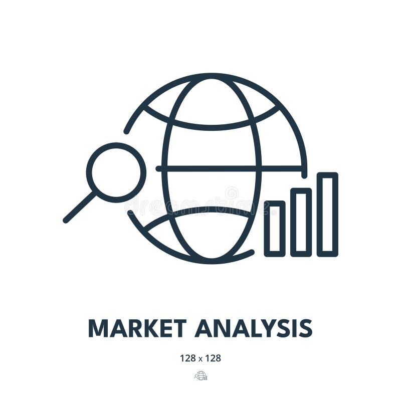 Market Analysis Icon. Analytics, Research, Statistics. Editable Stroke ...