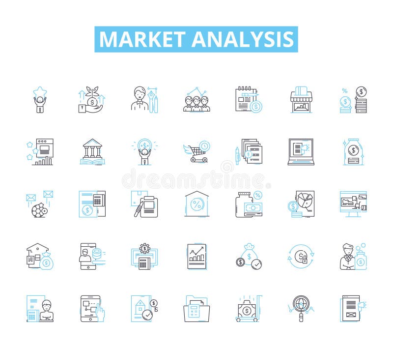 Market Analysis Linear Icons Set. Competition, Target Audience, Trends ... Market Analysis Linear Icons Set. Competition, Target Audience, Trends ...