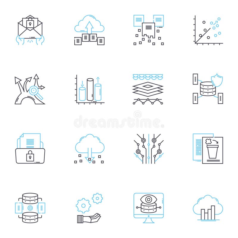 Market Analytics Linear Icons Set. Trends, Forecasting, Analysis ...