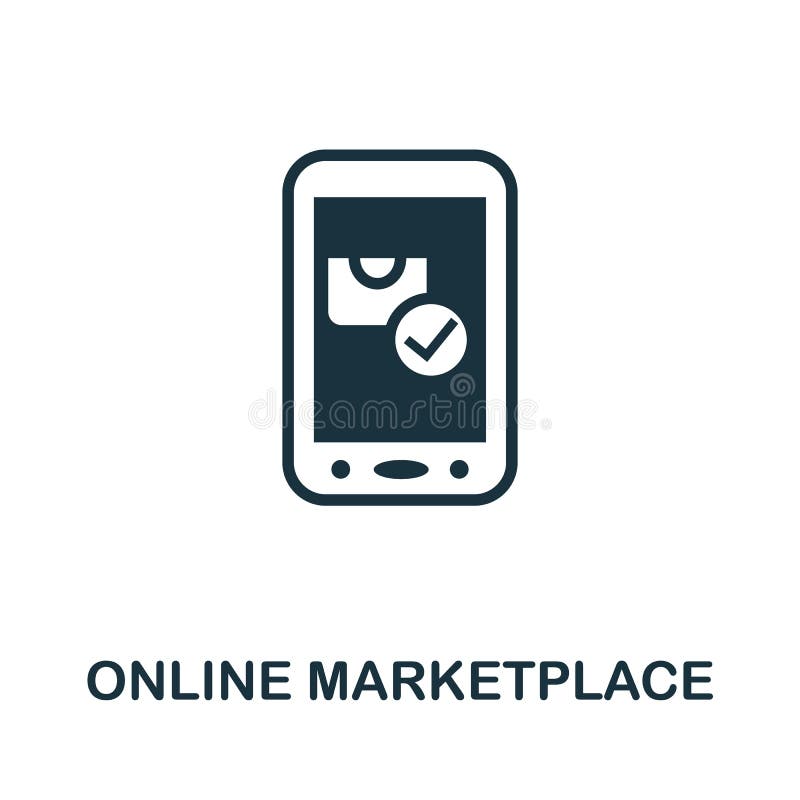 Market App Icon. Simple Illustration from E-commerce Collection Stock ...