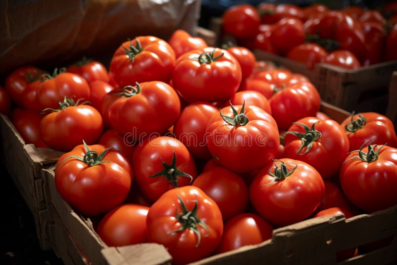 Market Bounty Large Red Tomatoes Create a Vibrant Market Stall Stock ...