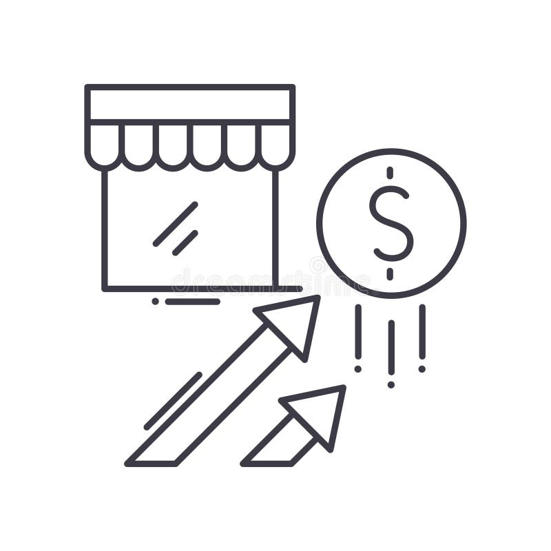 Market Capitalization Icon, Linear Isolated Illustration, Thin Line ...