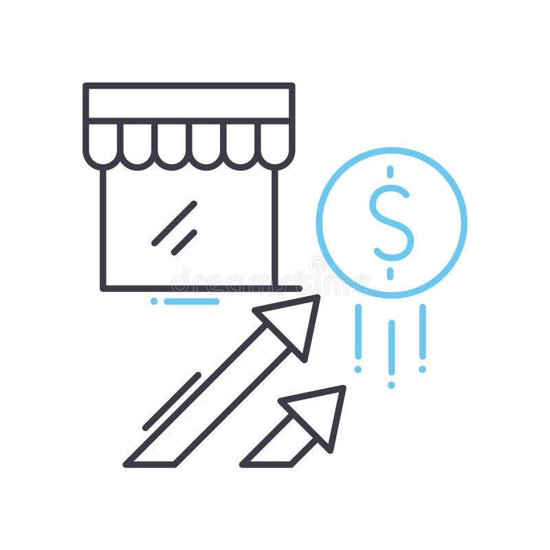Market Capitalization Line Icon Outline Symbol Vector Illustration