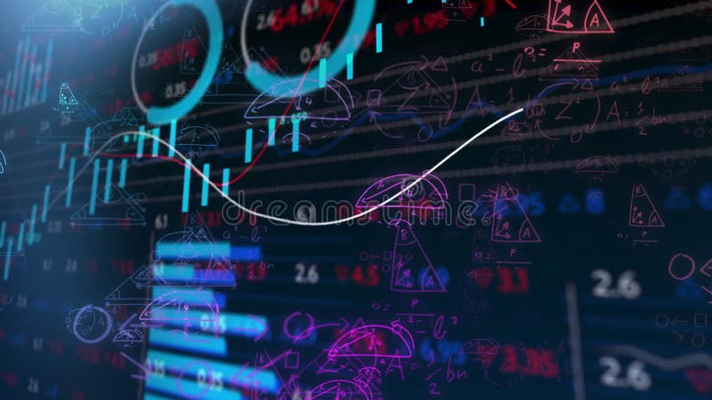 Market Chart Visualizing White or Red Curves Drifting Bars Rising ...