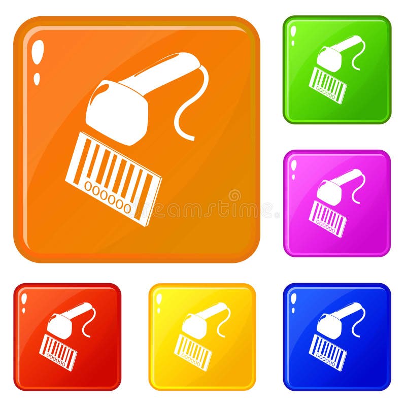 Market Code Scanner Icons Set 9 Vector Stock Vector - Illustration of ...