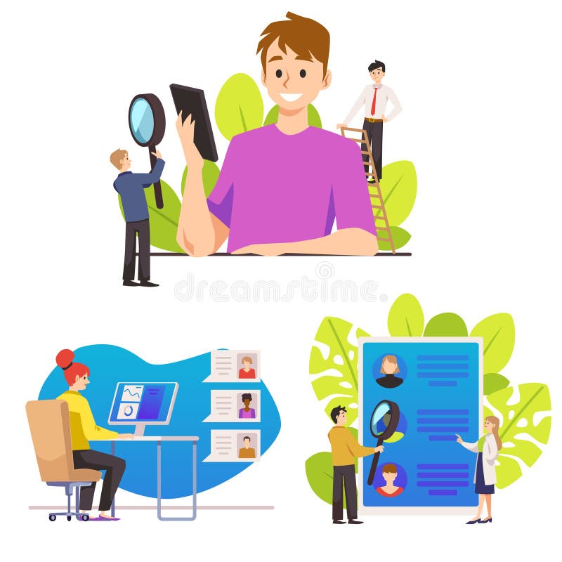 Market and Consumers Behavior Analysts Set of Flat Vector Illustration ...