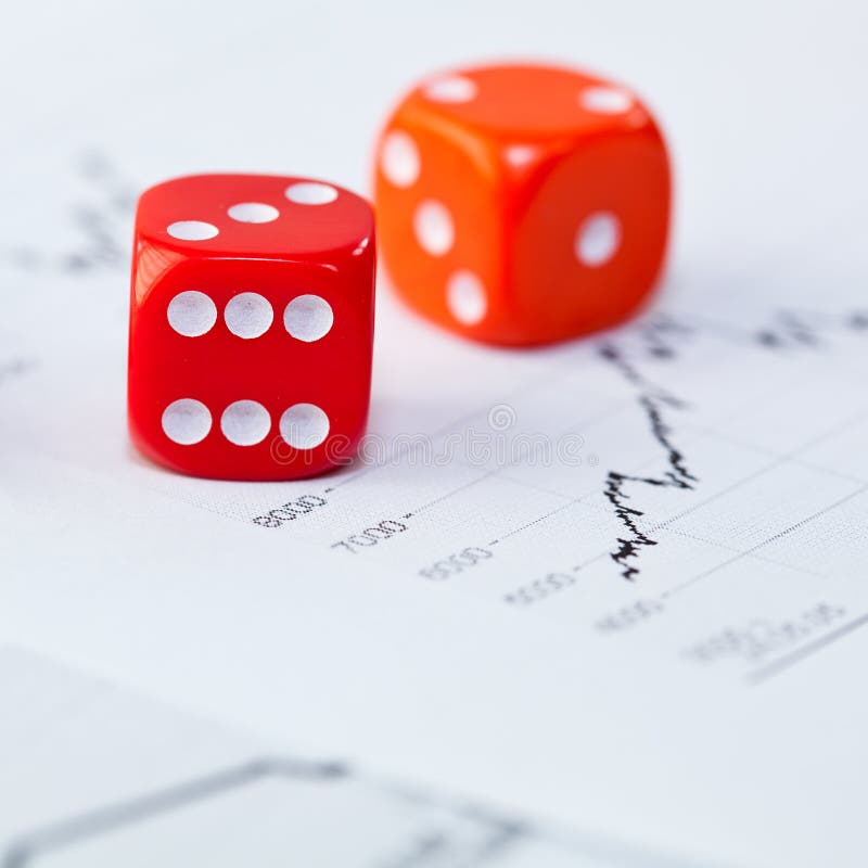 Market Data and Two Red Dice Stock Photo - Image of exchange, risk ...