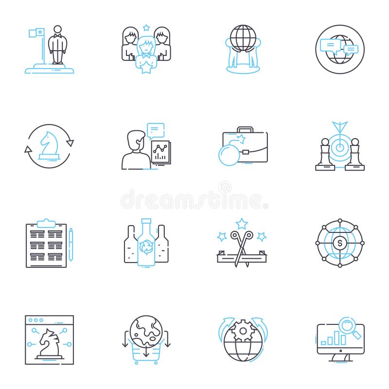 Market Evolution Linear Icons Set. Transformation, Progress, Adaptation ...
