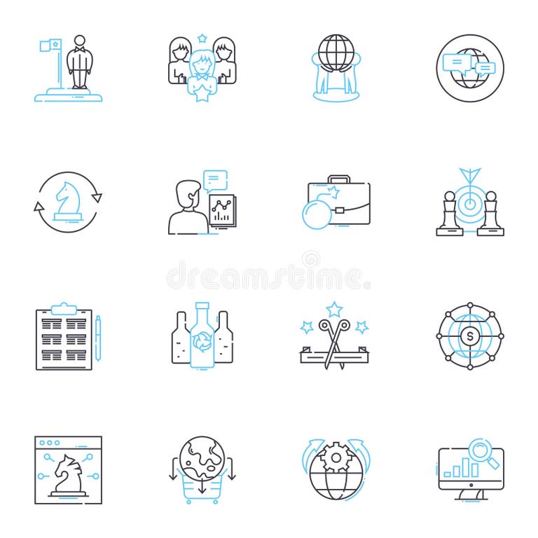 Market Evolution Linear Icons Set. Transformation, Progress, Adaptation ...