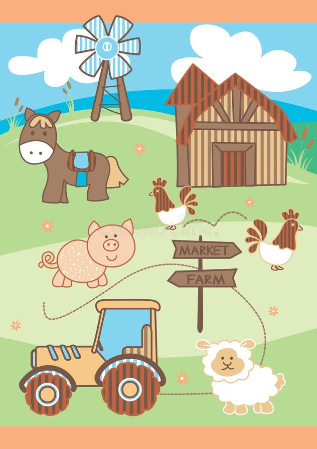 Market farm stock vector. Illustration of sheep, hills - 36577450