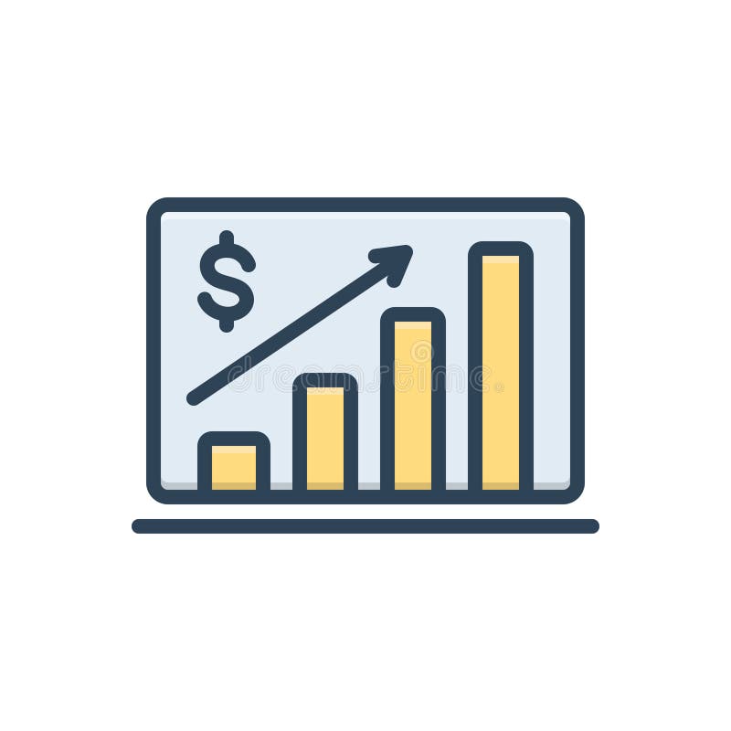 Color Illustration Icon for Market Forecast, Analysis and Economy Stock ...