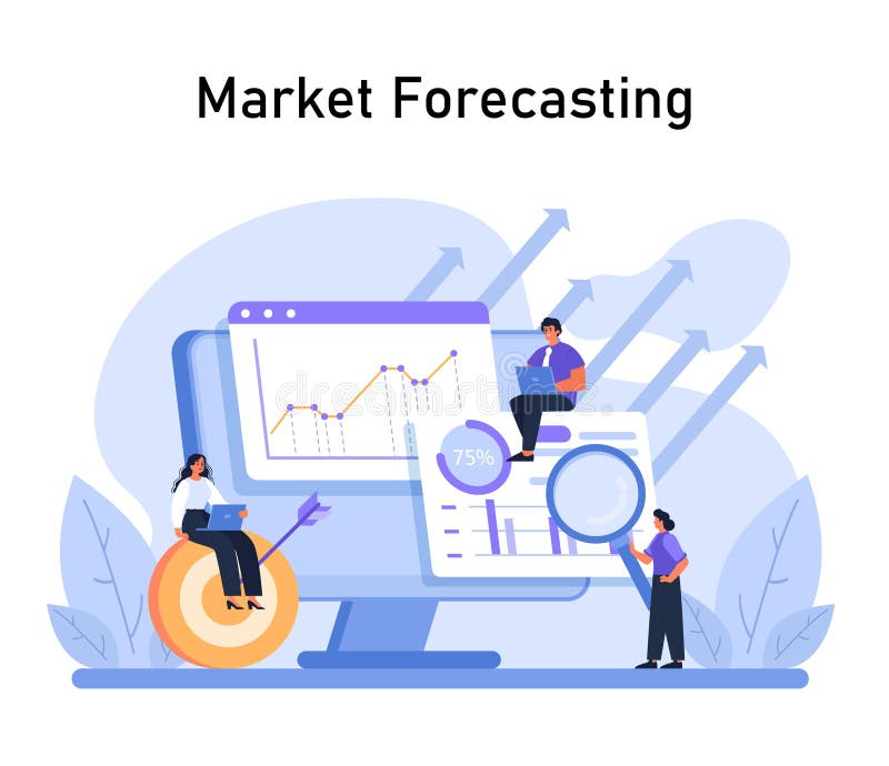 Market Forecasting in Focus. Professionals Study Market Trends on a ...
