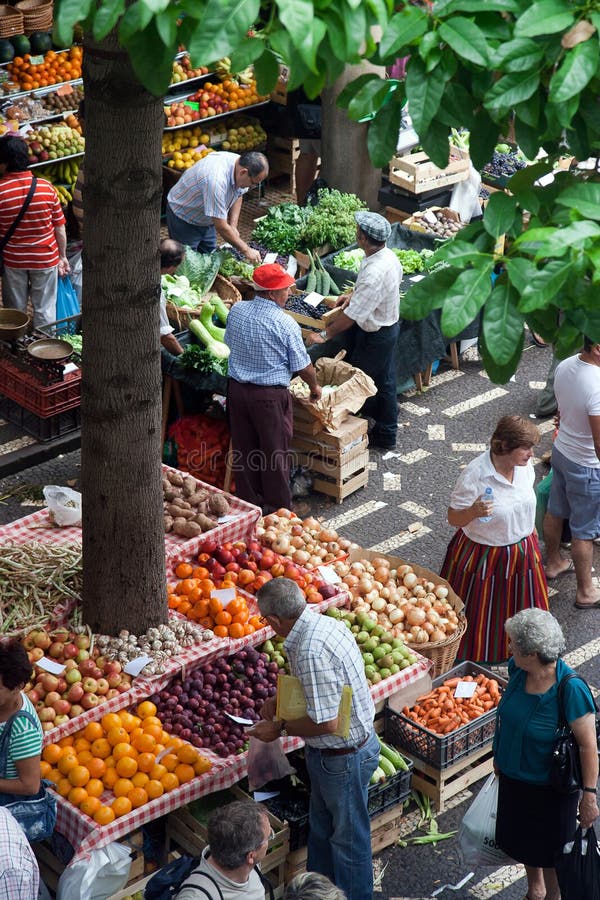 Market in Funchal, Madeira editorial photography. Image of color - 27367842
