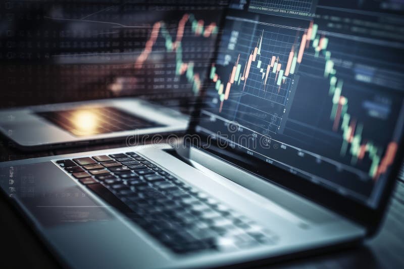Market Graph on Laptop Market Graph Market Chart Stock Illustration ...