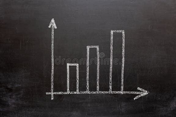 Market Growth Chart on Chalkboard Stock Photo - Image of business ...