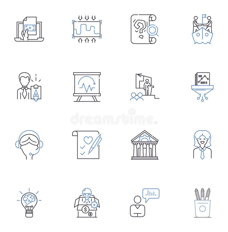 Market Intelligence Line Icons Collection. Analytics, Research ...