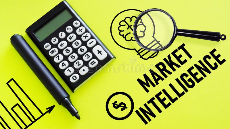 Market Intelligence is Shown Using the Text and Photo of Magnifying ...