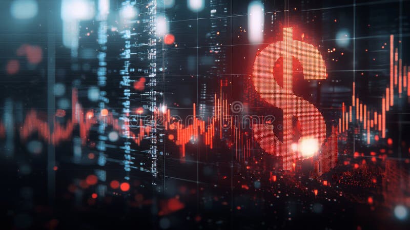 Market for Investment Tools with Dollar Sign, Stock Charts, and Data ...