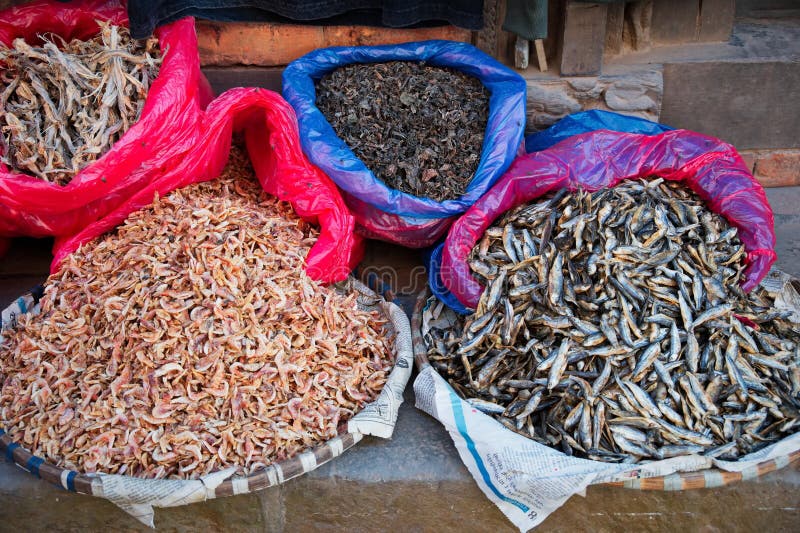 Market in Kathmandu with Various Dried Fish Stock Image - Image of ...