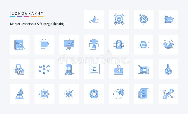 25 Market Leadership and Strategic Thinking Blue Icon Pack Stock Vector ...