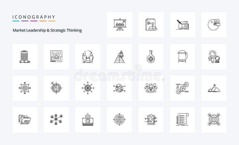 25 Market Leadership and Strategic Thinking Line Icon Pack Stock Vector ...
