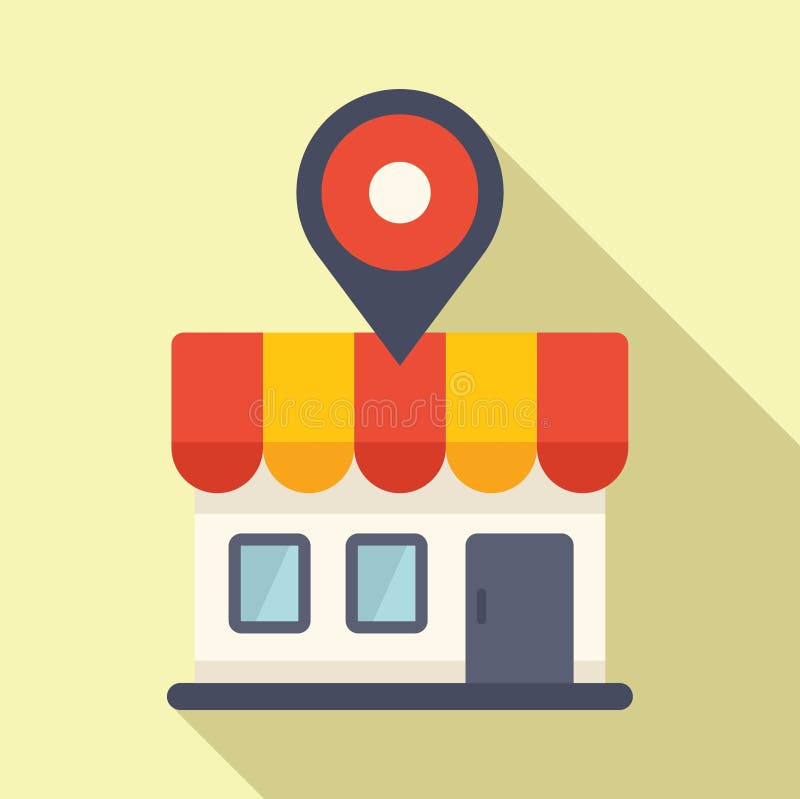 Market Locator Icon Flat Vector. Local Front Stock Illustration ...