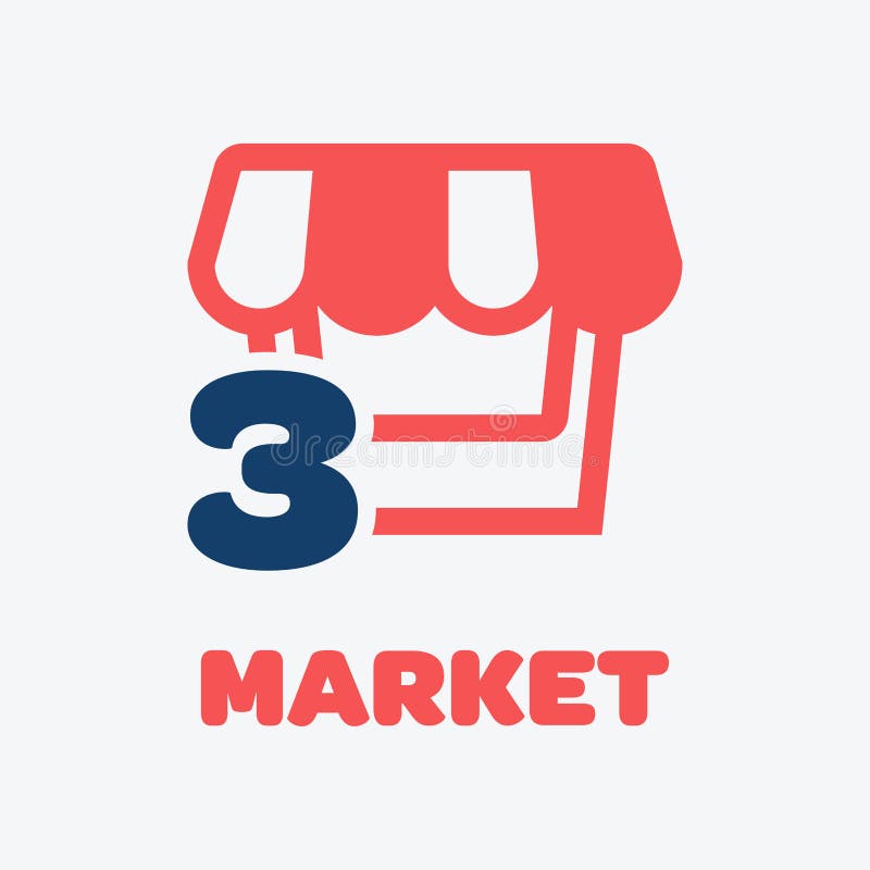Market Logo Three stock illustration. Illustration of celebration ...