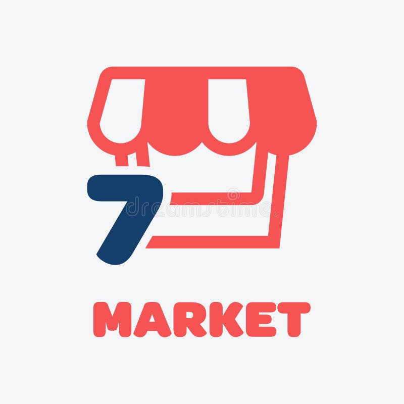 Market Logo Seven stock illustration. Illustration of lucky - 264413551