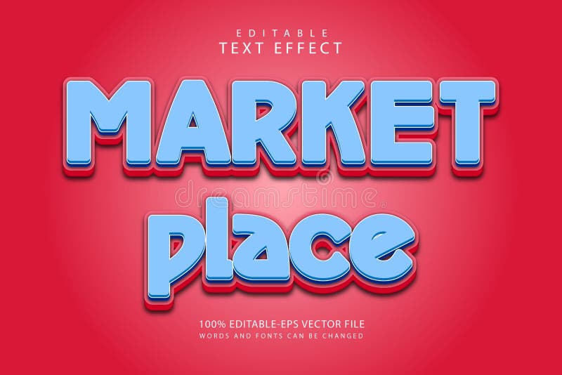 Market Place Editable Text Effect 3 Dimension Emboss Modern Style Stock ...