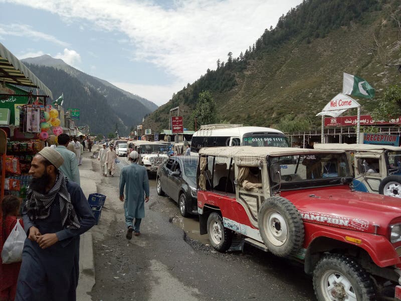 A Market Place in Naran, Pakistan, View of Naran after Rain Editorial ...