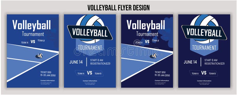 Volleyball Championship Flyer Layout, Double Sided Poster Design for ...