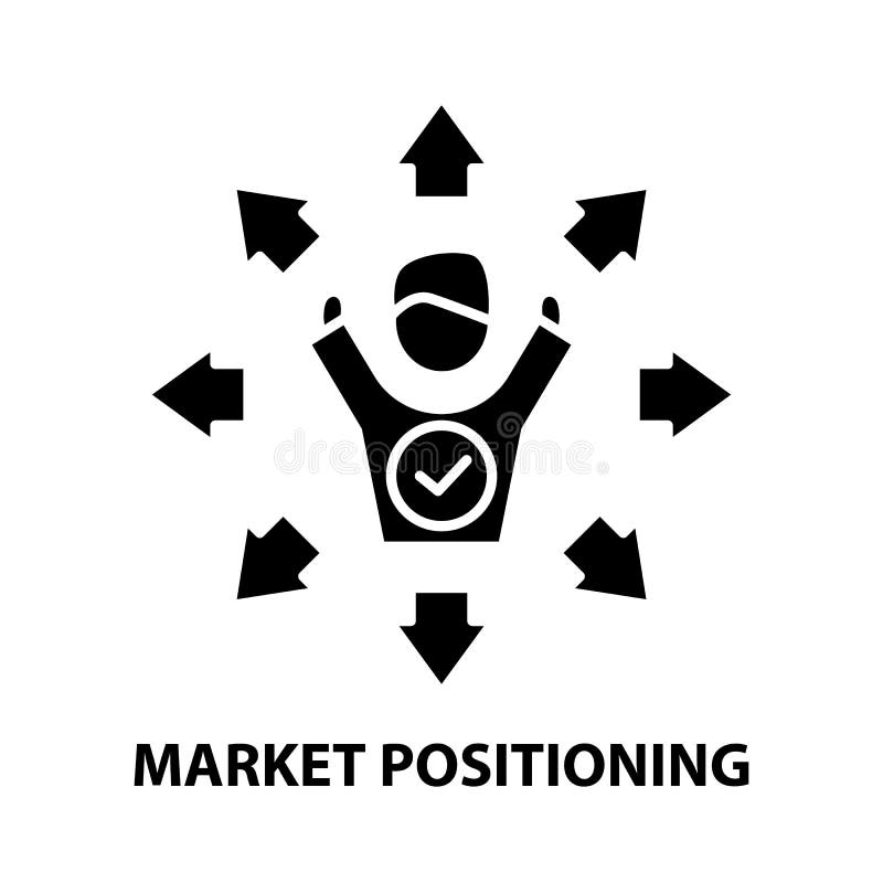 Market Positioning Icon Black Vector Sign With Editable Strokes