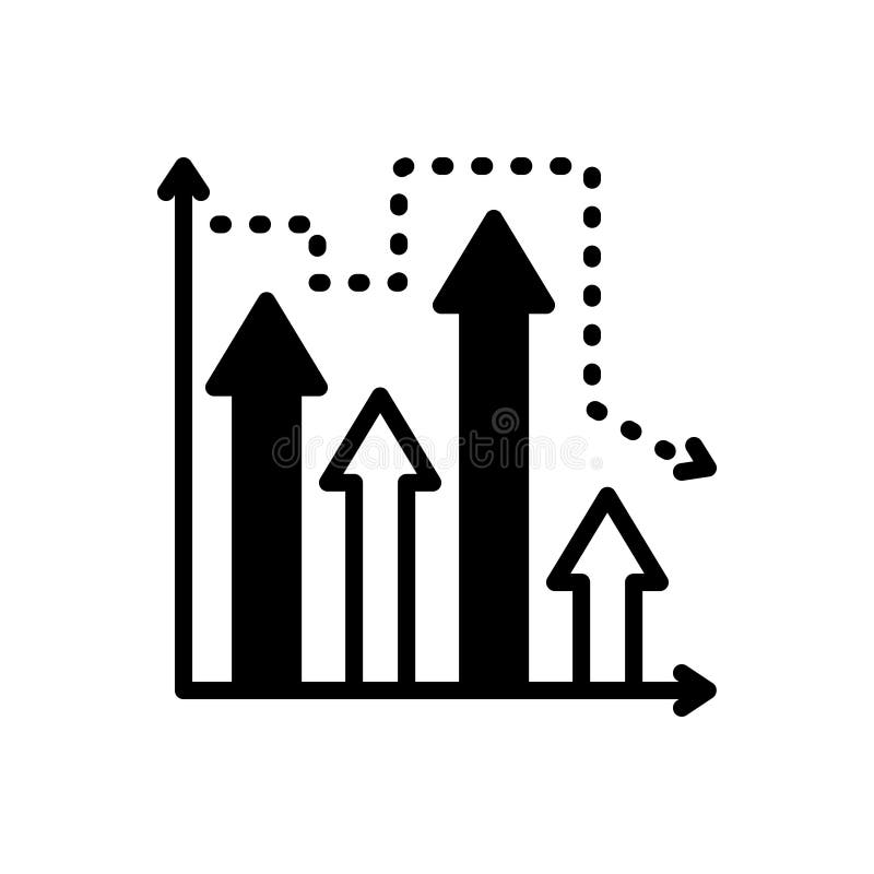 Black Solid Icon for Market Prediction, Analysis and Advertisement ...