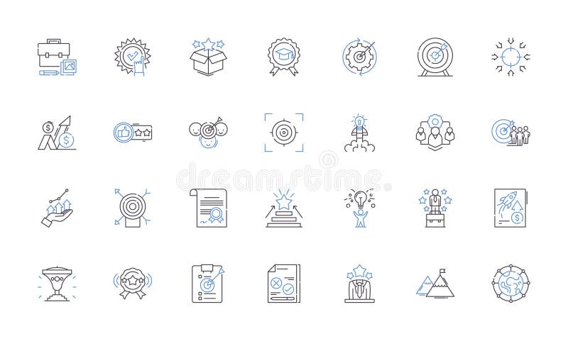Market Priorities Line Icons Collection. Targeting, Segmentation ... Market Priorities Line Icons Collection. Targeting, Segmentation ...