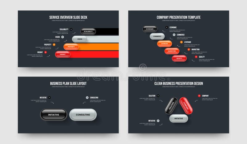 Infographic Slideshow Layout Collection Stock Illustrations – 387 ...