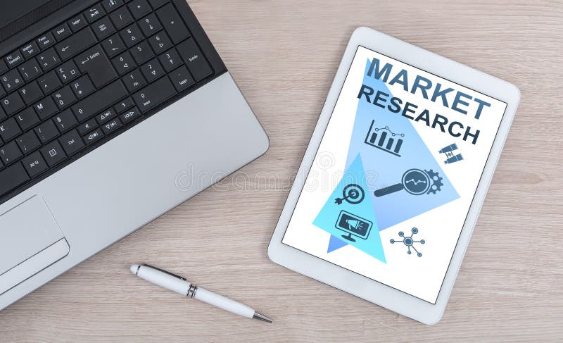 Market Research Concept on a Digital Tablet Stock Image - Image of ...