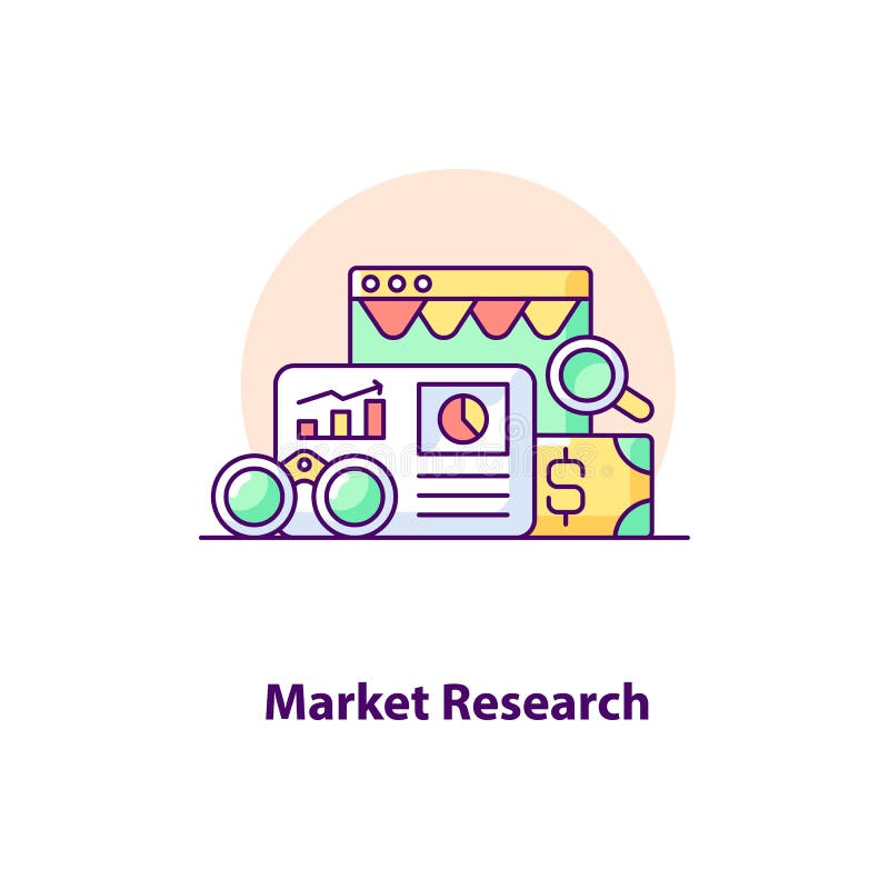 Market Research Concept Icon with Text Stock Vector - Illustration of ...