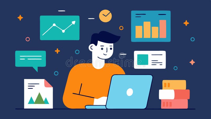 Market Research a Curator Analyzing Market Trends on a Laptop ...