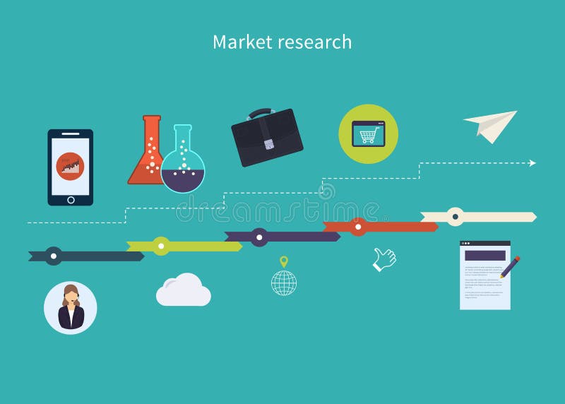 Market Research and Analysis Concept Illustration Stock Vector ...