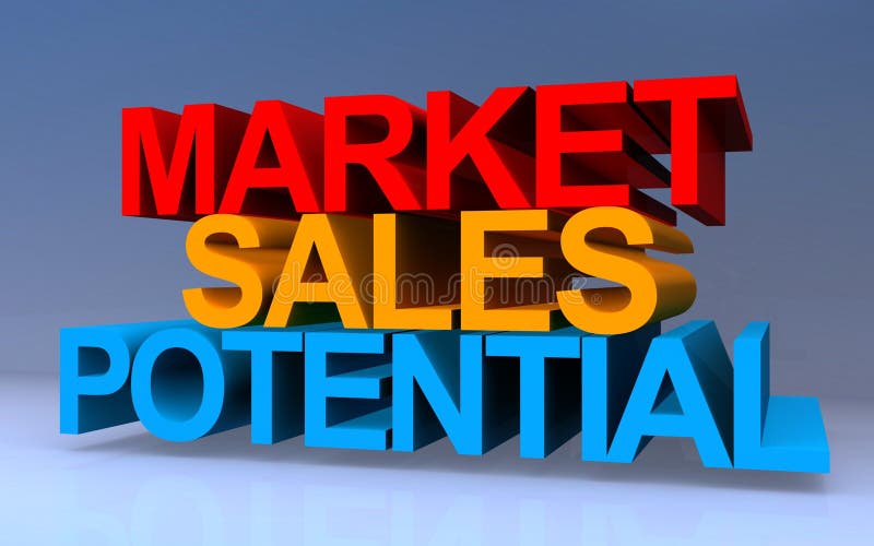 Market Sales Potential on Blue Stock Illustration - Illustration of ...