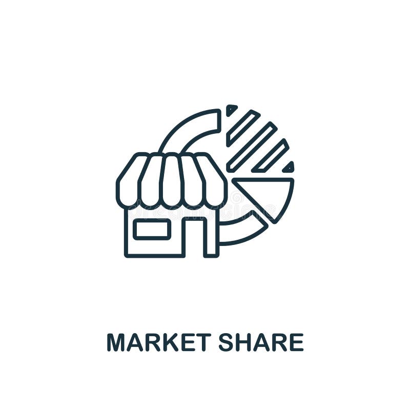 Market Share Icon. Line Style Element from Business Strategy Collection ...