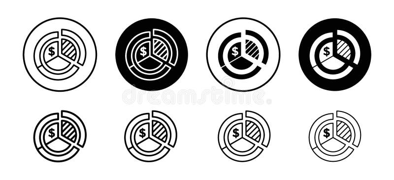 Market Share Vector Icon Set Collection. Market Share Outline Flat Icon ...